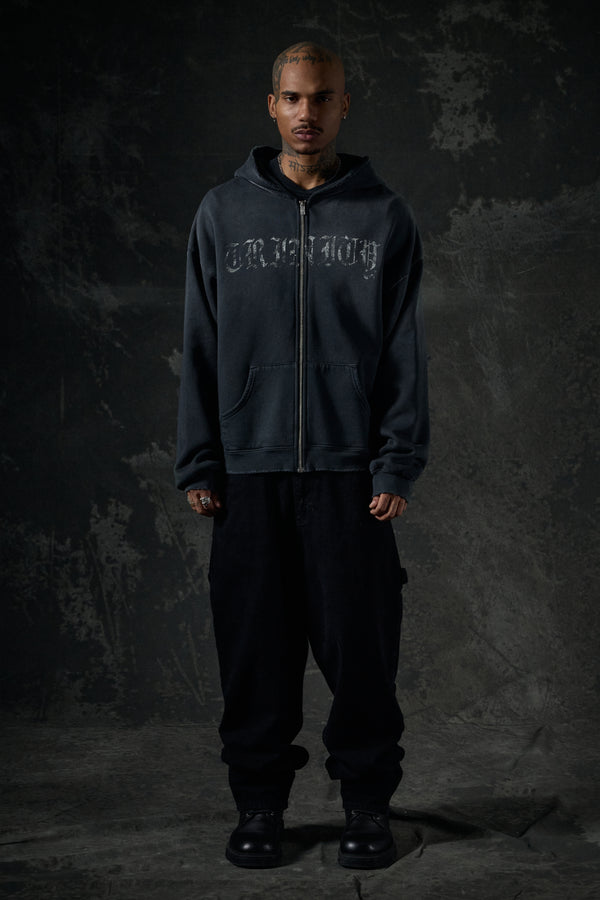 Tyson Zip Hoodie - Vintage Black – TRINITY