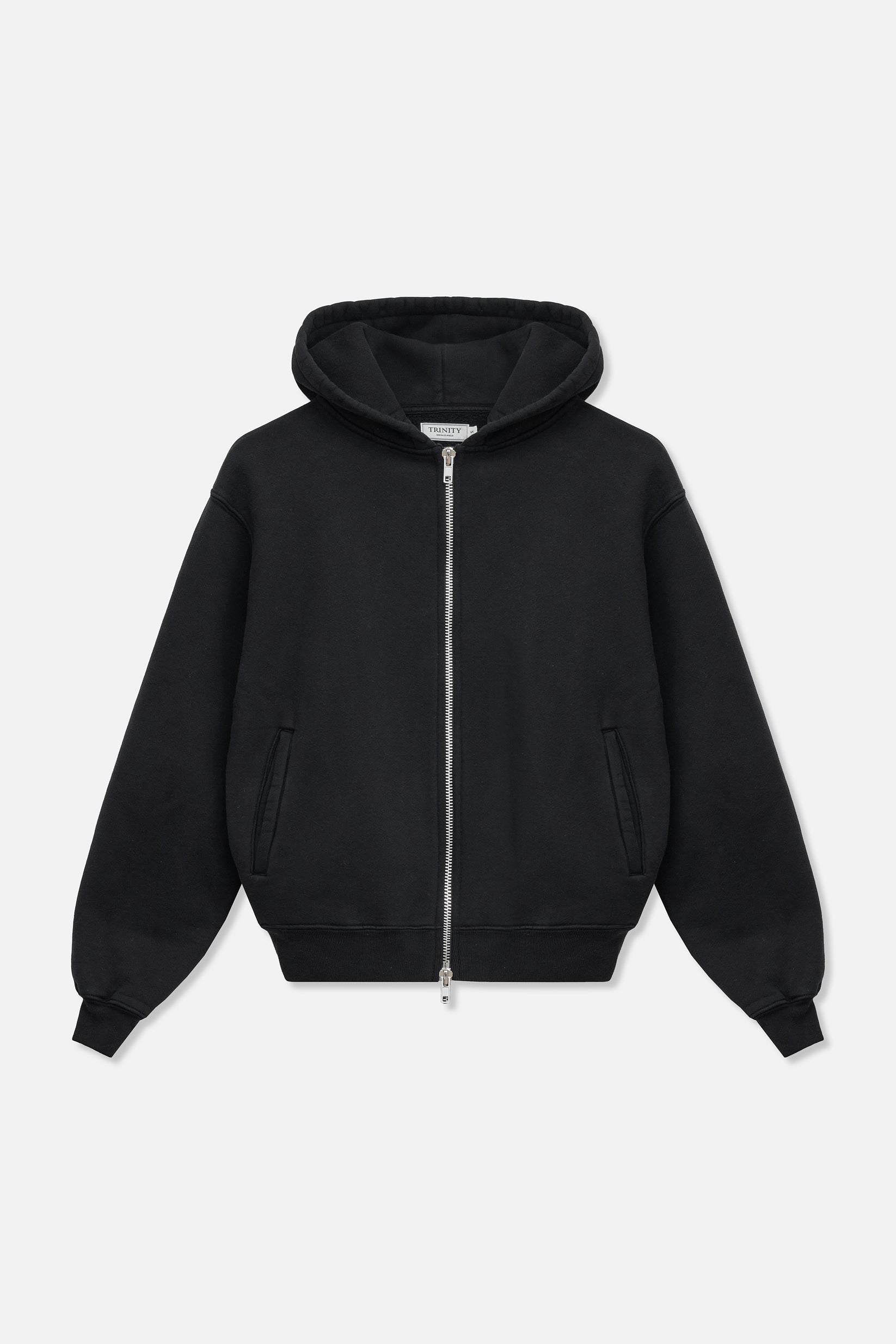 Halo Zip Hoodie - Black – TRINITY