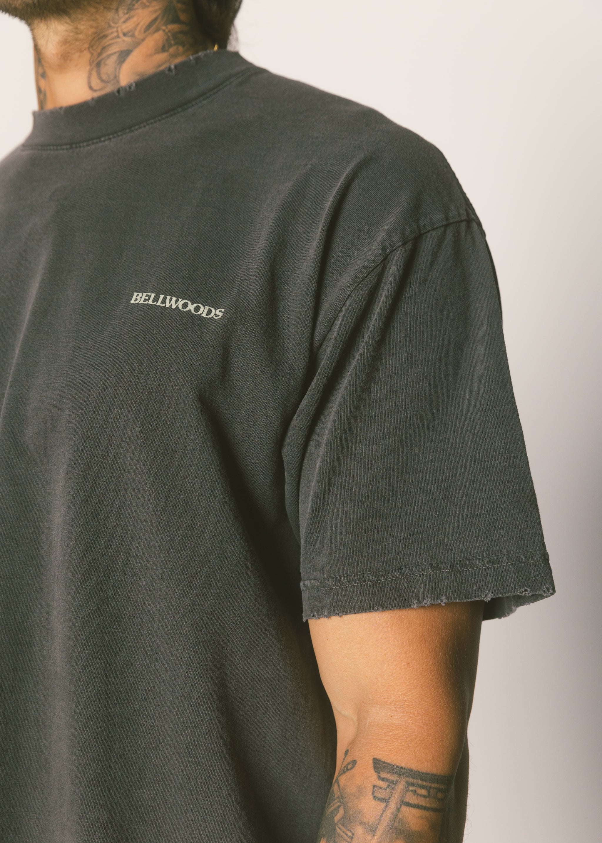 2 Pack Distressed Basic Tees (Vintage Black & Cream) – TRINITY